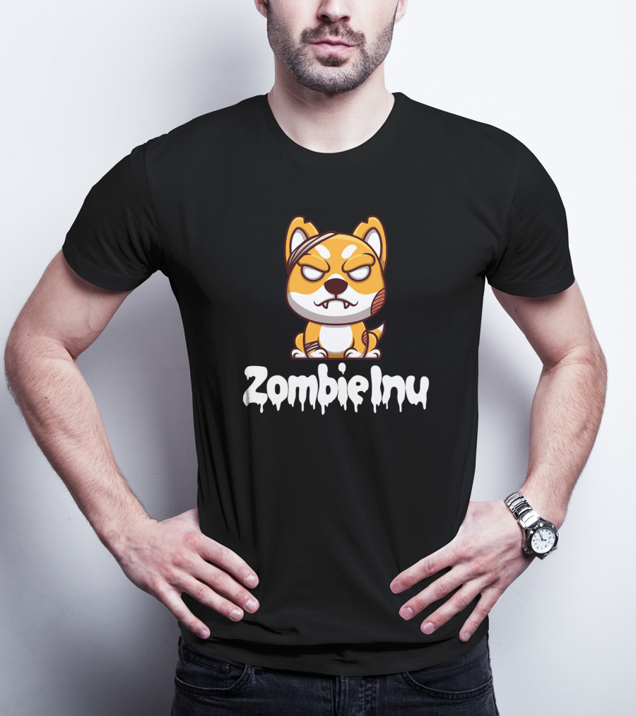 Zombie Inu Zinutoken Halloween Dog Character T-Shirt