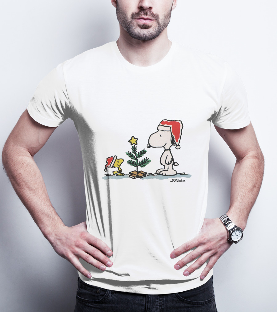 Snoopy Woodstock Christmas Tree Santa Hats T-Shirt