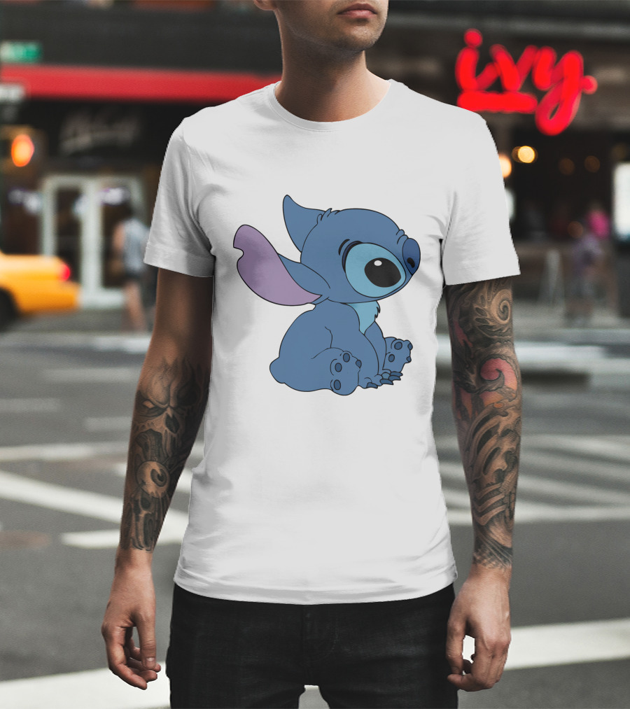 Stitch 1 Cute Cartoon Character Sitting Disney T-Shirt
