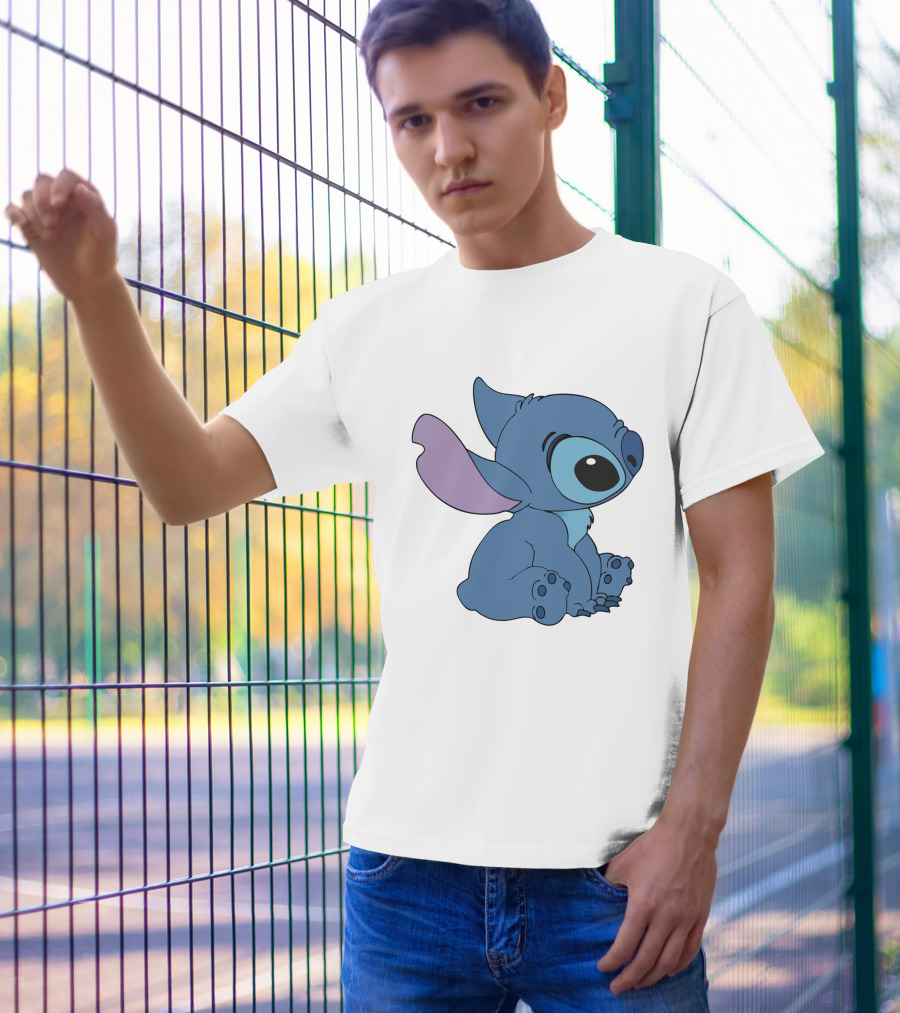 Stitch 1 Cute Cartoon Character Sitting Disney T-Shirt