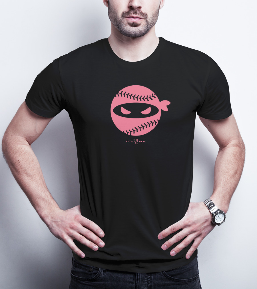 Roto Wear Pitching Ninja Emily's Fight Edition Pink Baseball Ninja T-Shirt