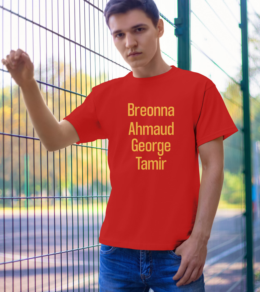 Breonna Ahmaud George Tamir Red Background T-Shirt