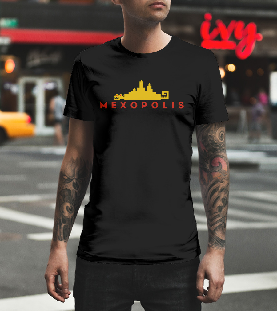 Mexopolis Essential Jorge R. Gutierrez Yellow Cityscape T-Shirt