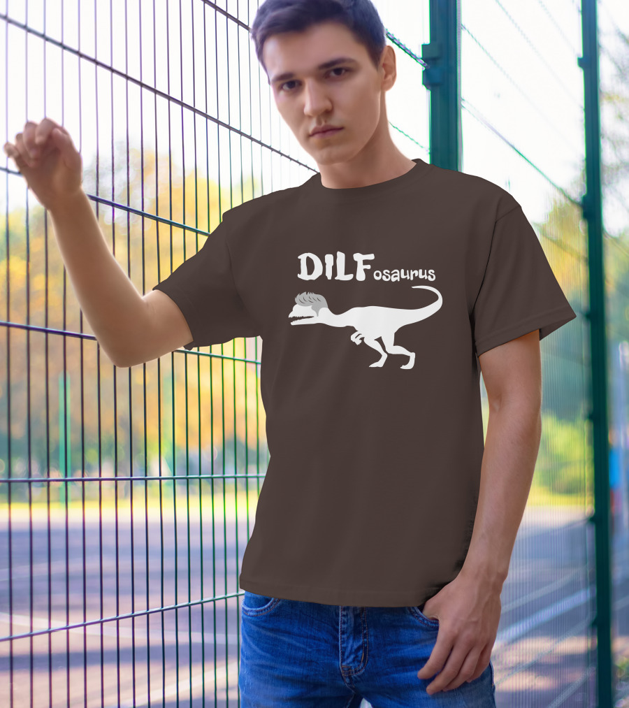 Fossil Daddy Store DILFosaurus Dilophosaurus Fossil Daddy T-Shirt