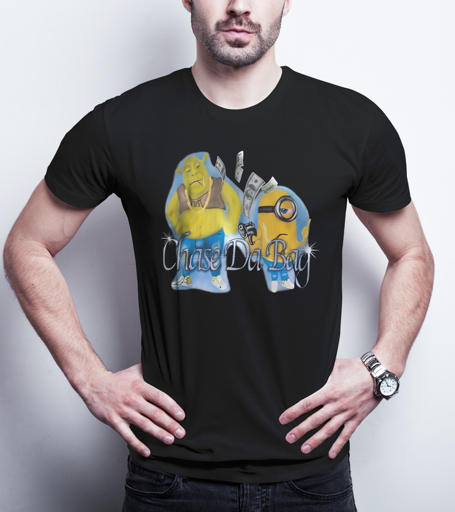 Chase Da Bag Shrek Minion Money T-Shirt