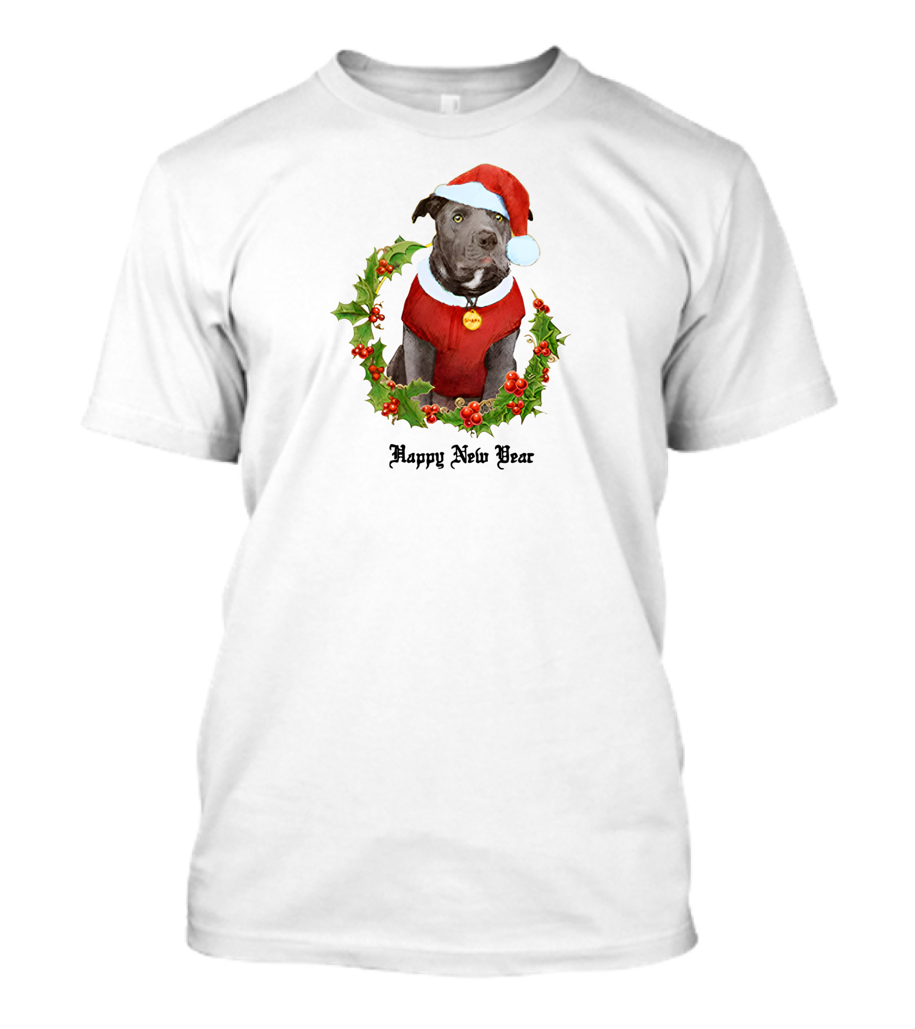 Santa Dog Happy New Year T-Shirt