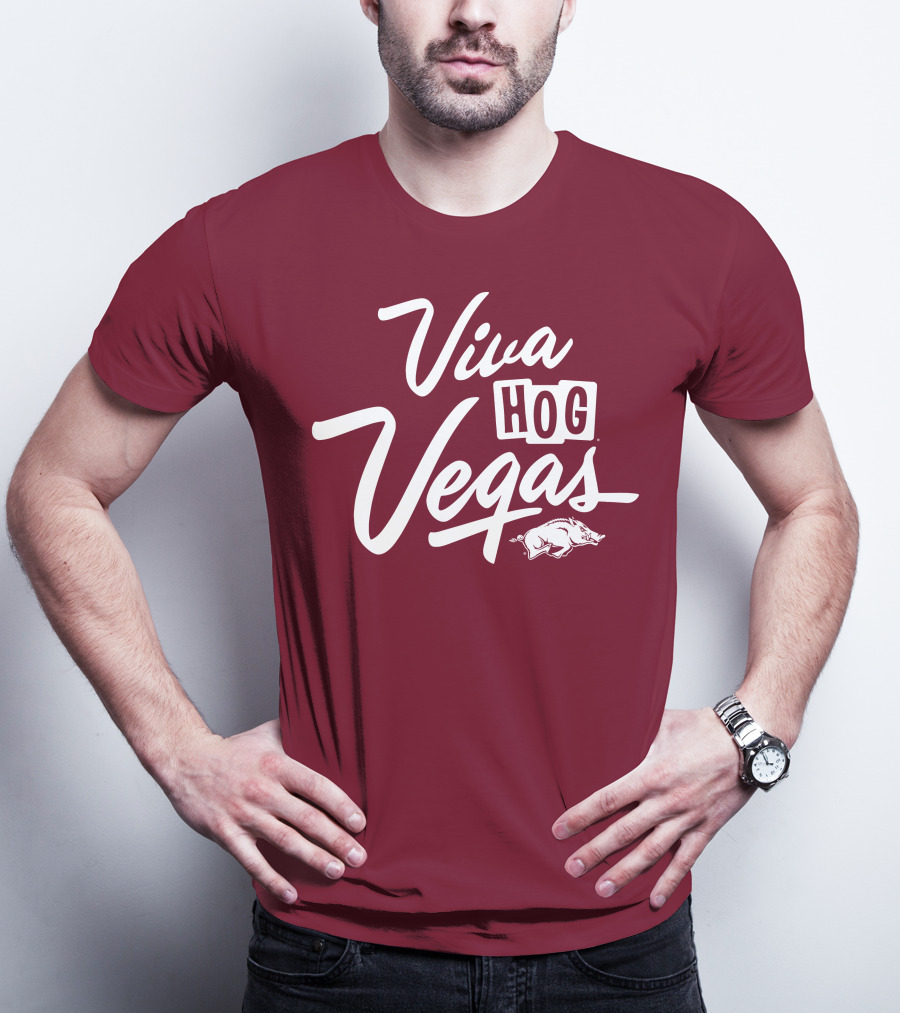 Viva Hog Vegas Arkansas Razorbacks Inspired Pig T-Shirt