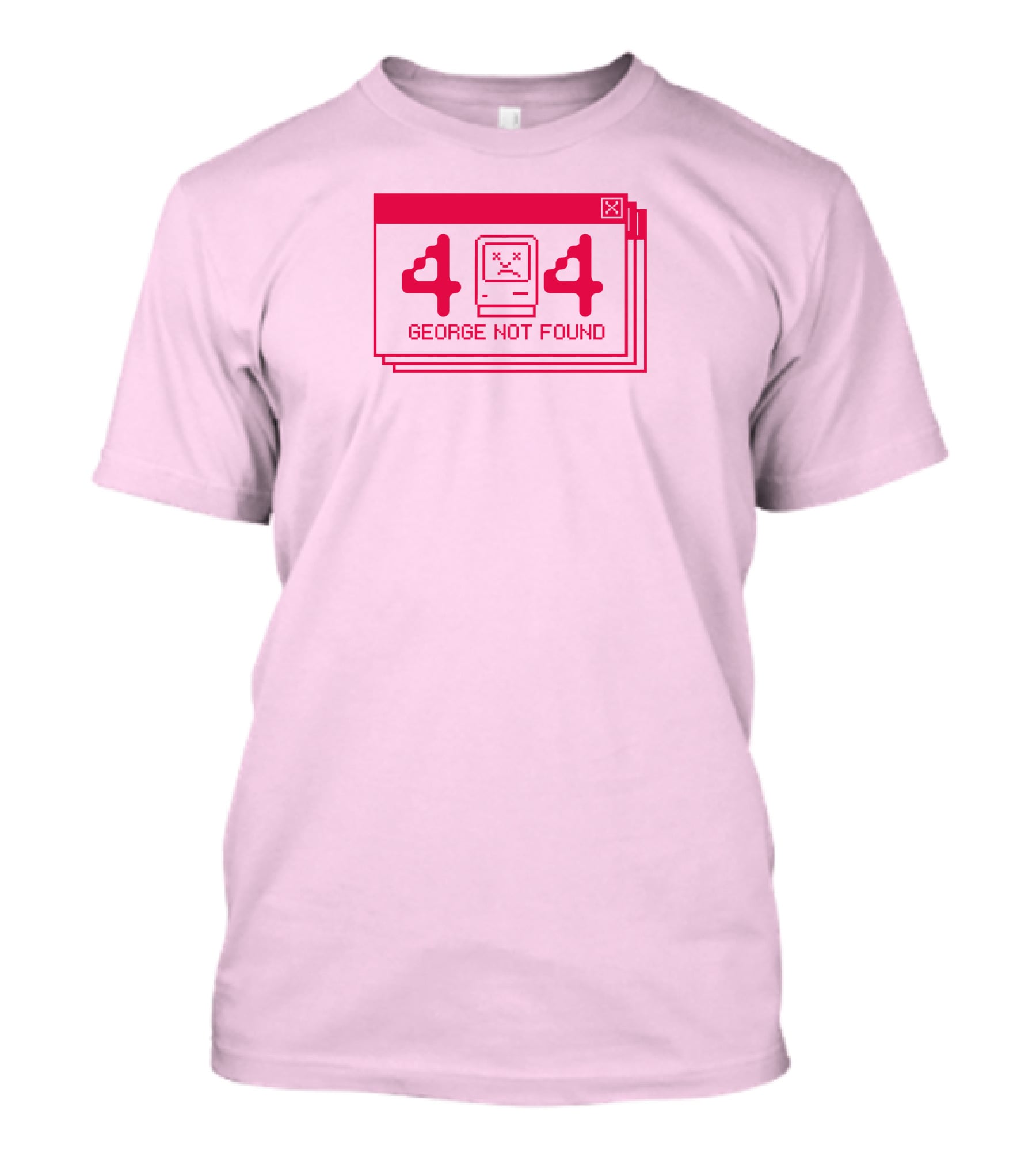Georgenotfound 404 Error Crying Computer Pink T-Shirt
