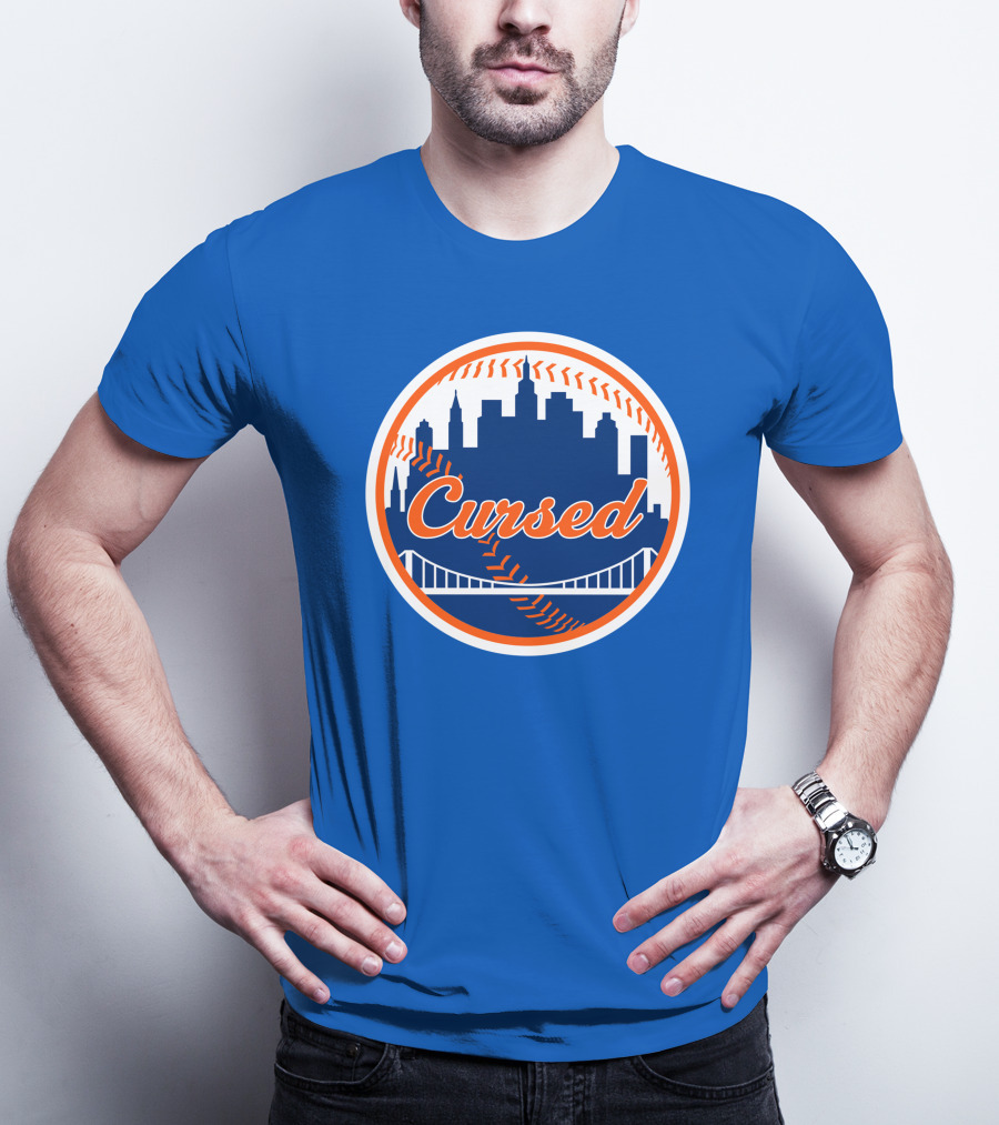 Cursed Mets Baseball Skyline Bridge T-Shirt