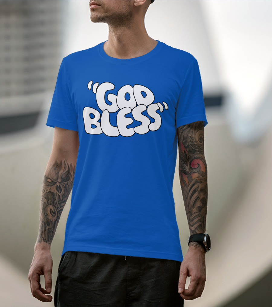 Sal Vulcano God Bless Text Merchandise T-Shirt