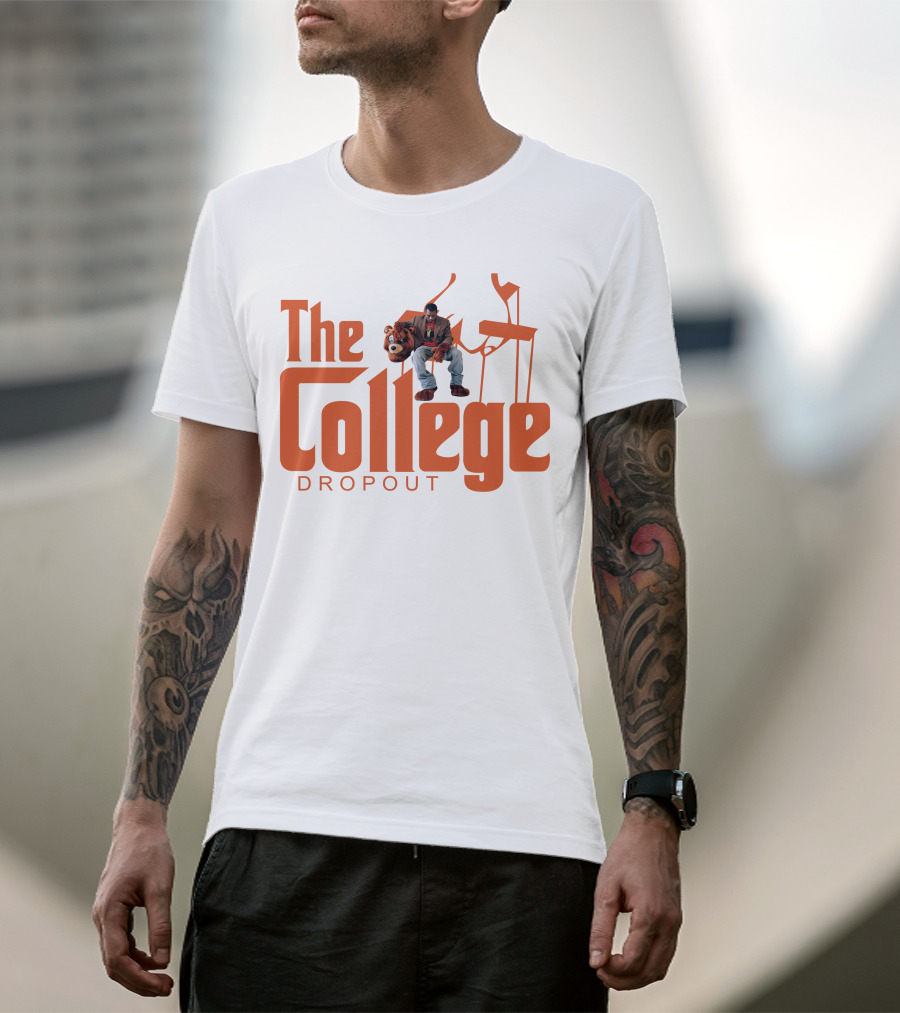 The College Dropout Godfather Parody Art Featuring Iconic Bear Puppet Strings T-Shirt
