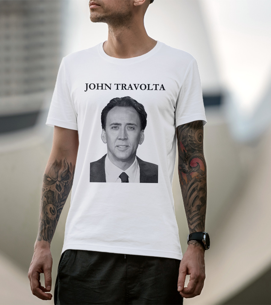 John Travolta Nicolas Cage Face Swap T-Shirt