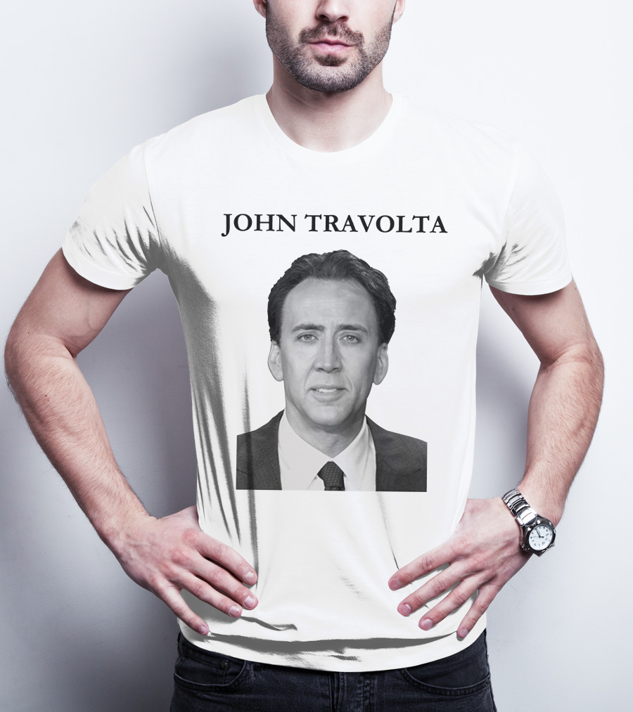 John Travolta Nicolas Cage Face Swap T-Shirt
