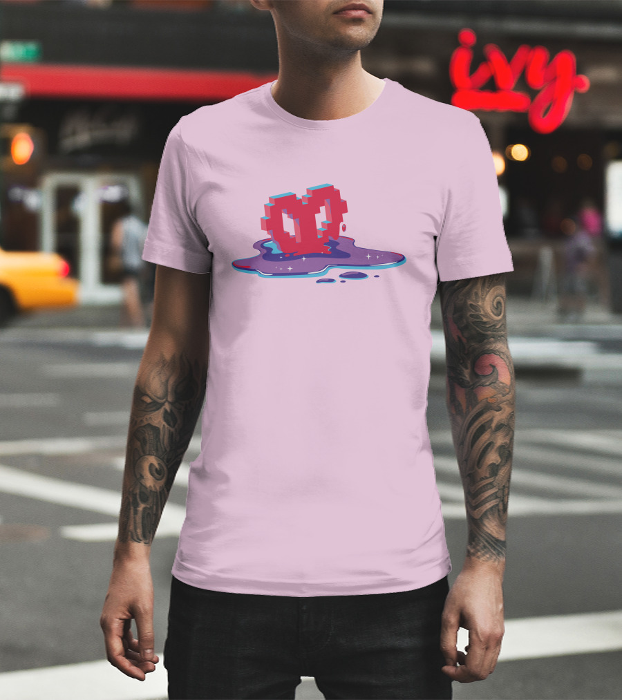 Heart Pixel Art Melting Design Philza Merch T-Shirt
