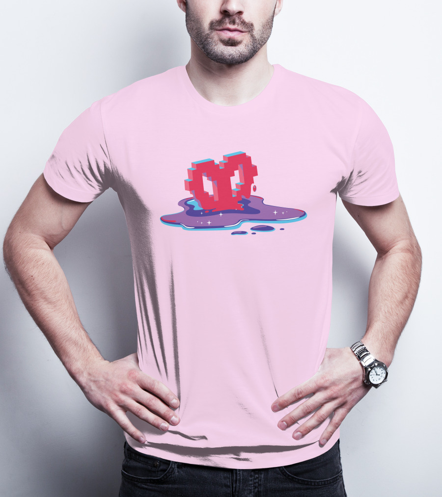 Heart Pixel Art Melting Design Philza Merch T-Shirt
