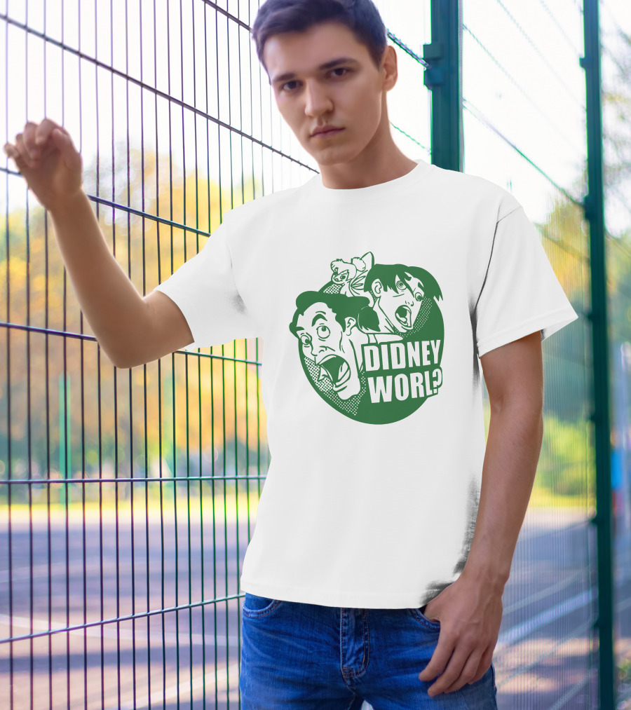 DIDNEY WORL Disney Parody Characters Reaction T-Shirt