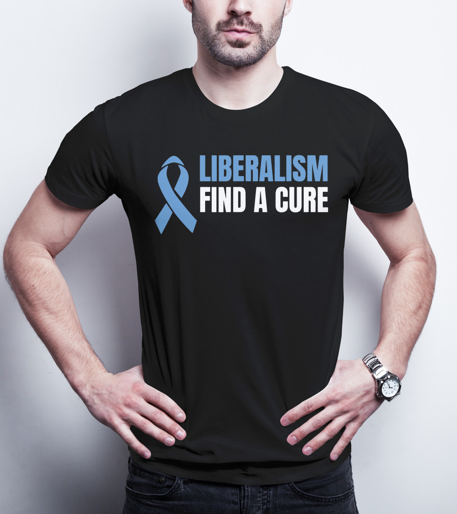 Liberalism Find A Cure Blue Awareness T-Shirt