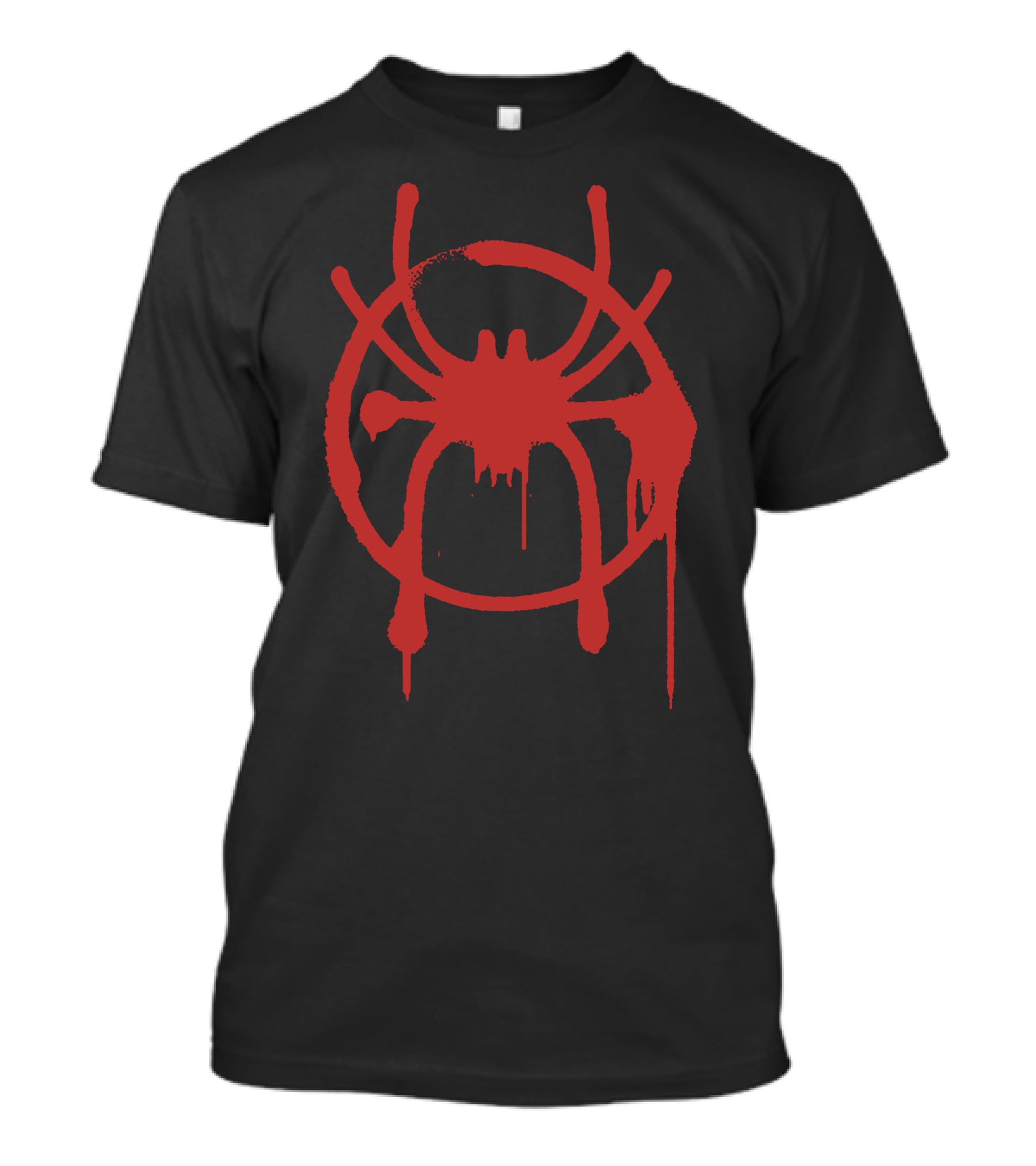 Miles Morales Spider-Verse Logo Dripping Red Graffiti T-Shirt