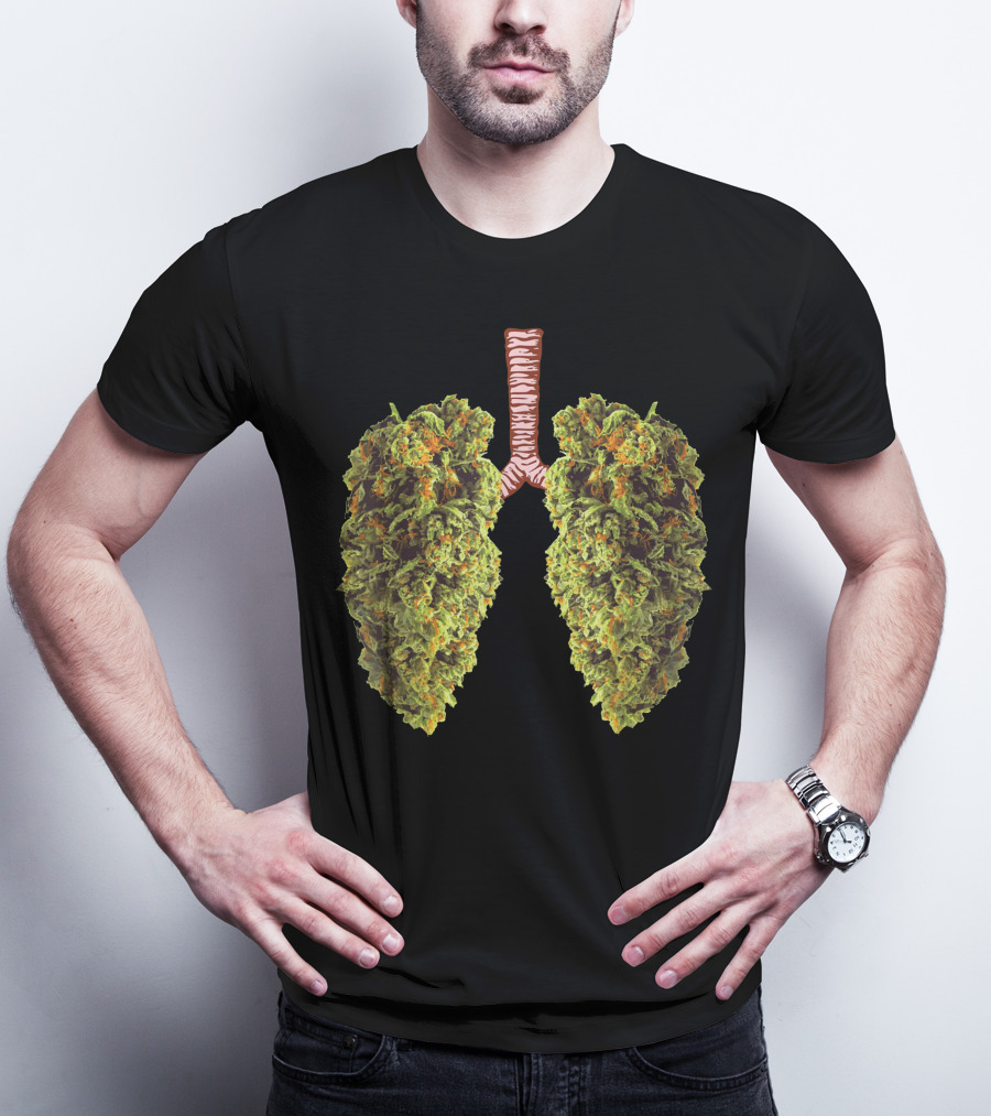 Weed Lungs Cannabis Leaf Anatomy T-Shirt
