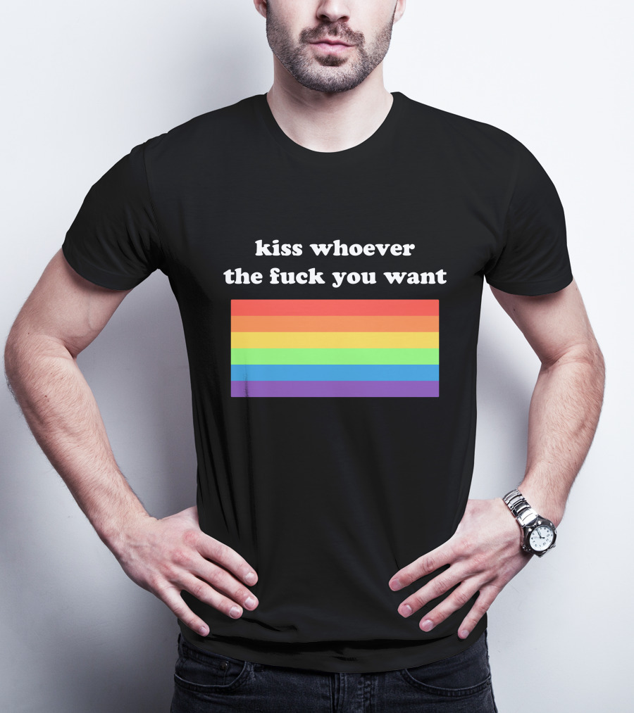 Kiss Whoever You Want Pride Rainbow T-Shirt