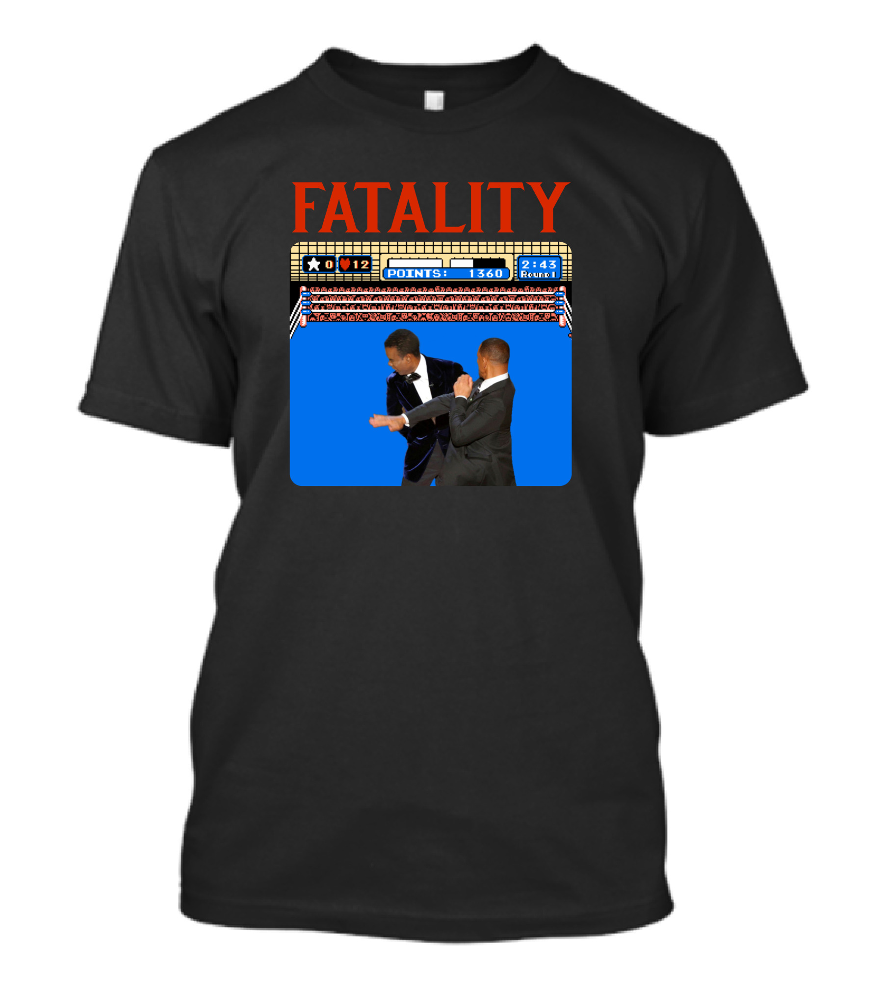Fatality Will Smith Slaps Chris Rock Oscars Stage Video Game T-Shirt