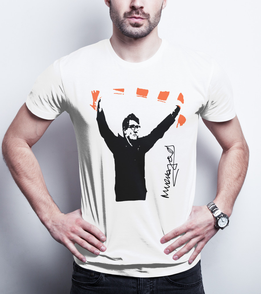 Mick Harford Signature Celebration Pose With Orange Stripes T-Shirt