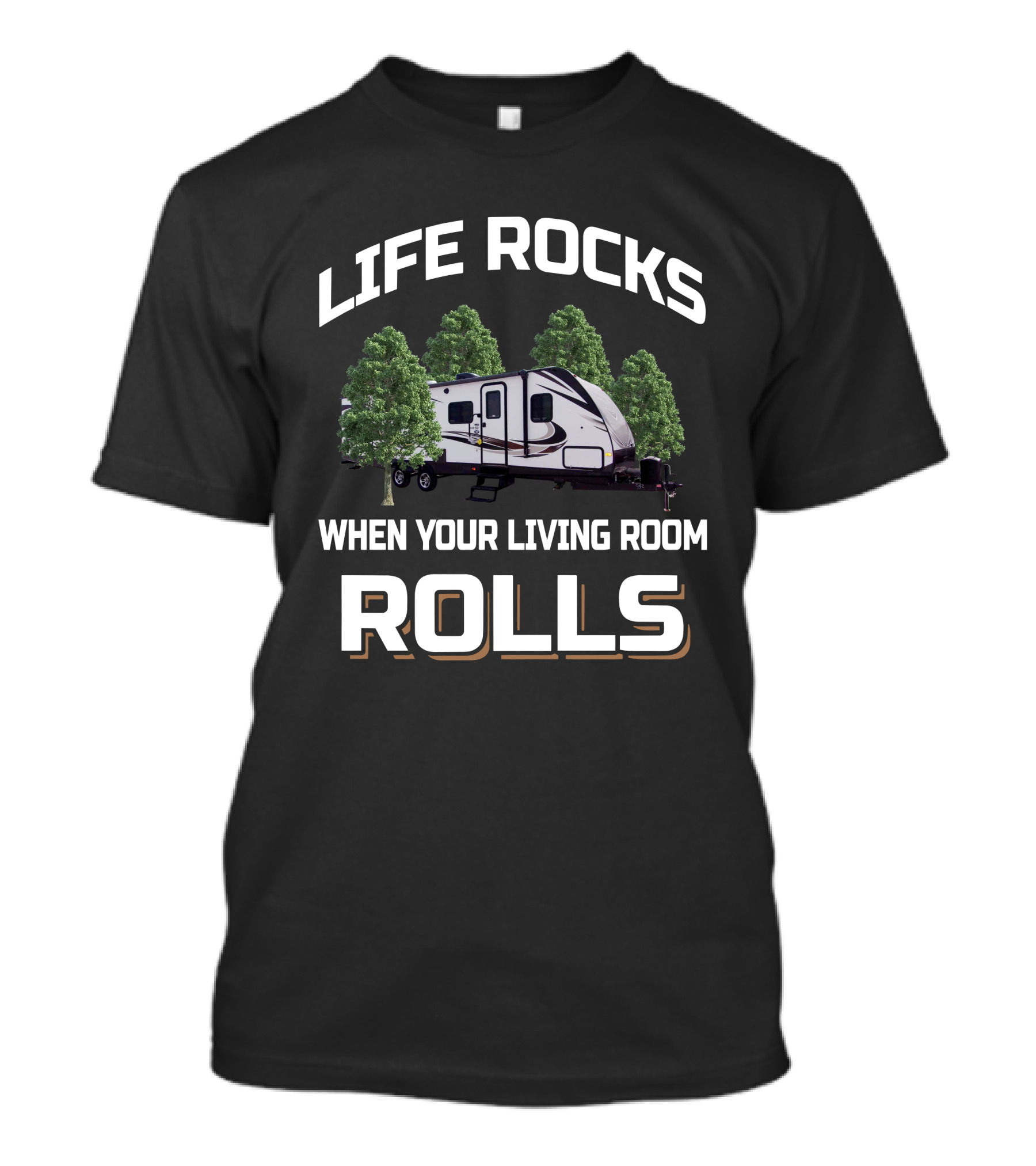 LIFE ROCKS WHEN YOUR LIVING ROOM ROLLS Keystone Passport 2920BH T-Shirt