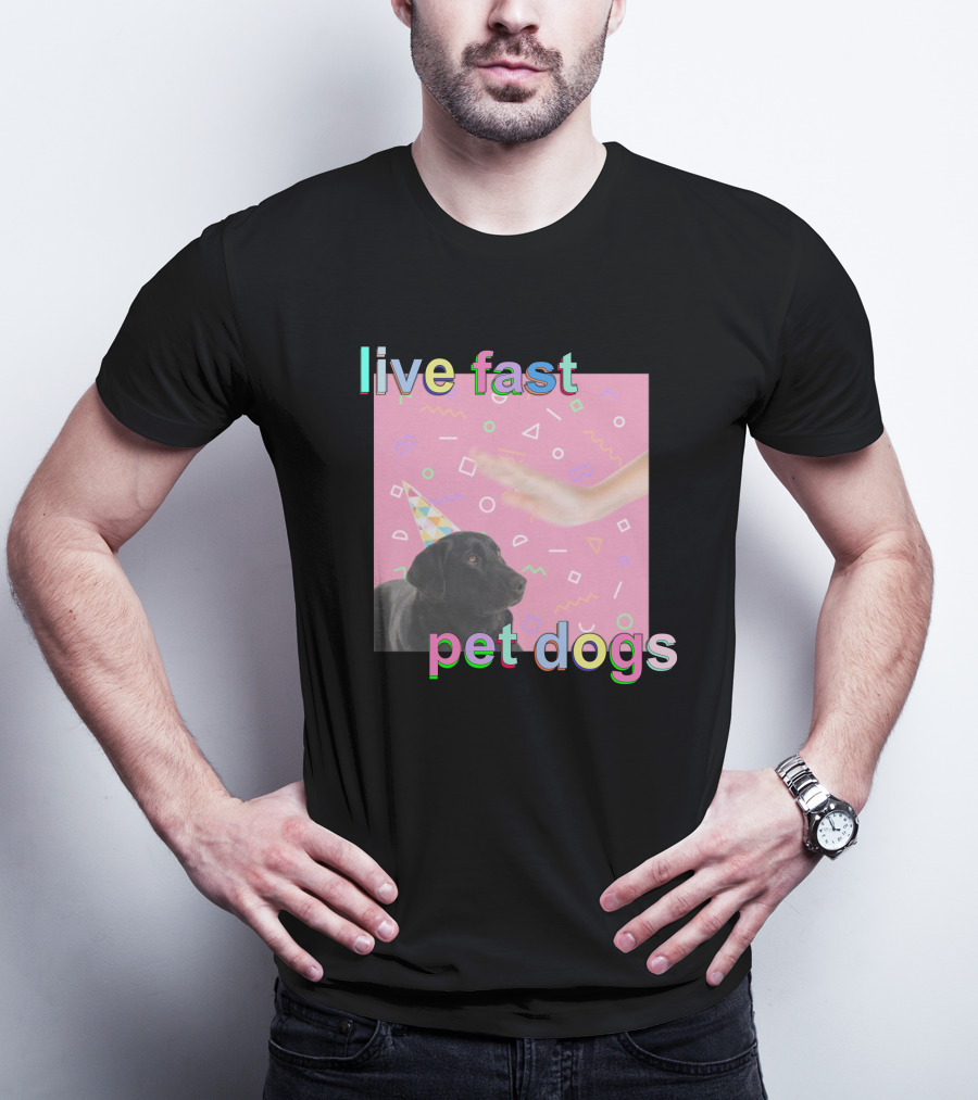 Live Fast Pet Dogs Zach Heltzel Robots With Rayguns T-Shirt