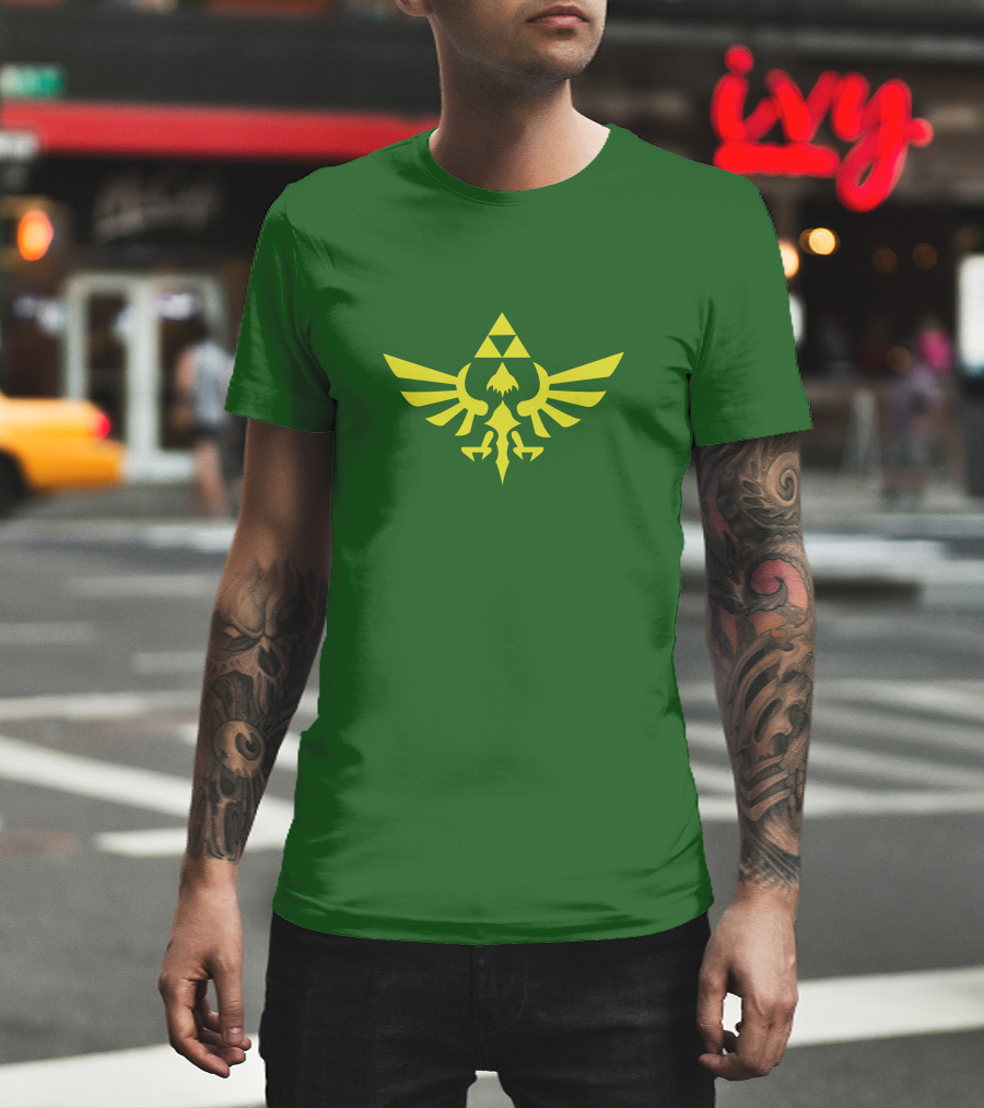 Triforce Symbol Hylian Eagle Green Cargo Shorts T-Shirt
