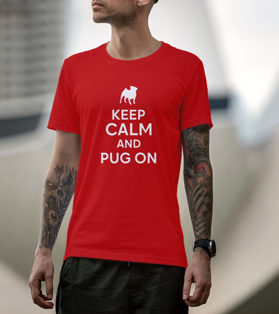 Little Lilith Keep Calm And Pug On Thesyc66 White Pug Icon T-Shirt