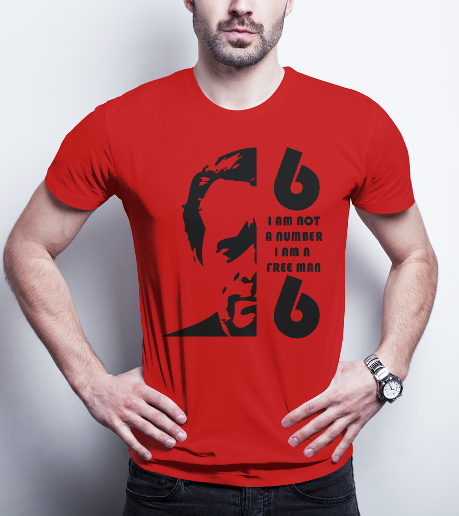 I Am Not A Number I Am A Free Man 6 Six Red T-Shirt