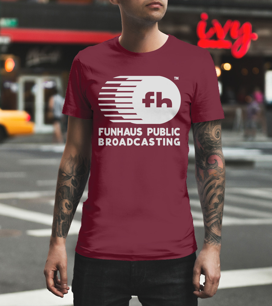 Funhaus Public Broadcasting Logo Design Fh T-Shirt