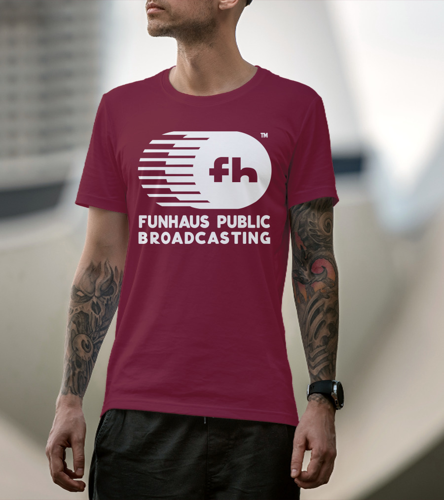 Funhaus Public Broadcasting Logo Design Fh T-Shirt