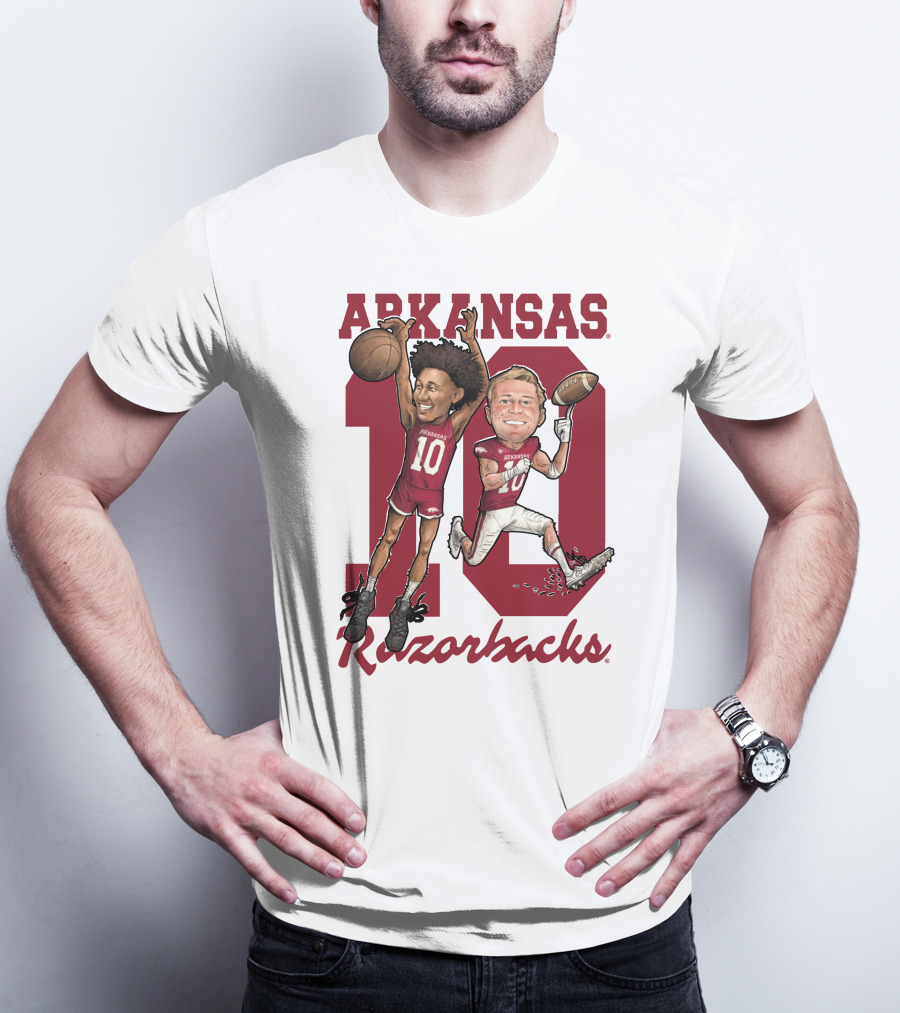 Arkansas Razorbacks 10 Bumper Pool Jaylin Williams Football Basketball Fun T-Shirt