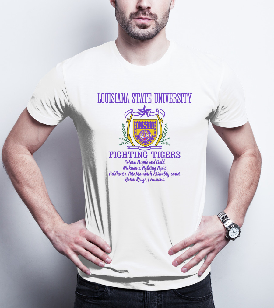 Louisiana State University LSU Fighting Tigers Purple And Gold Baton Rouge Pete Maravich Assembly Center T-Shirt