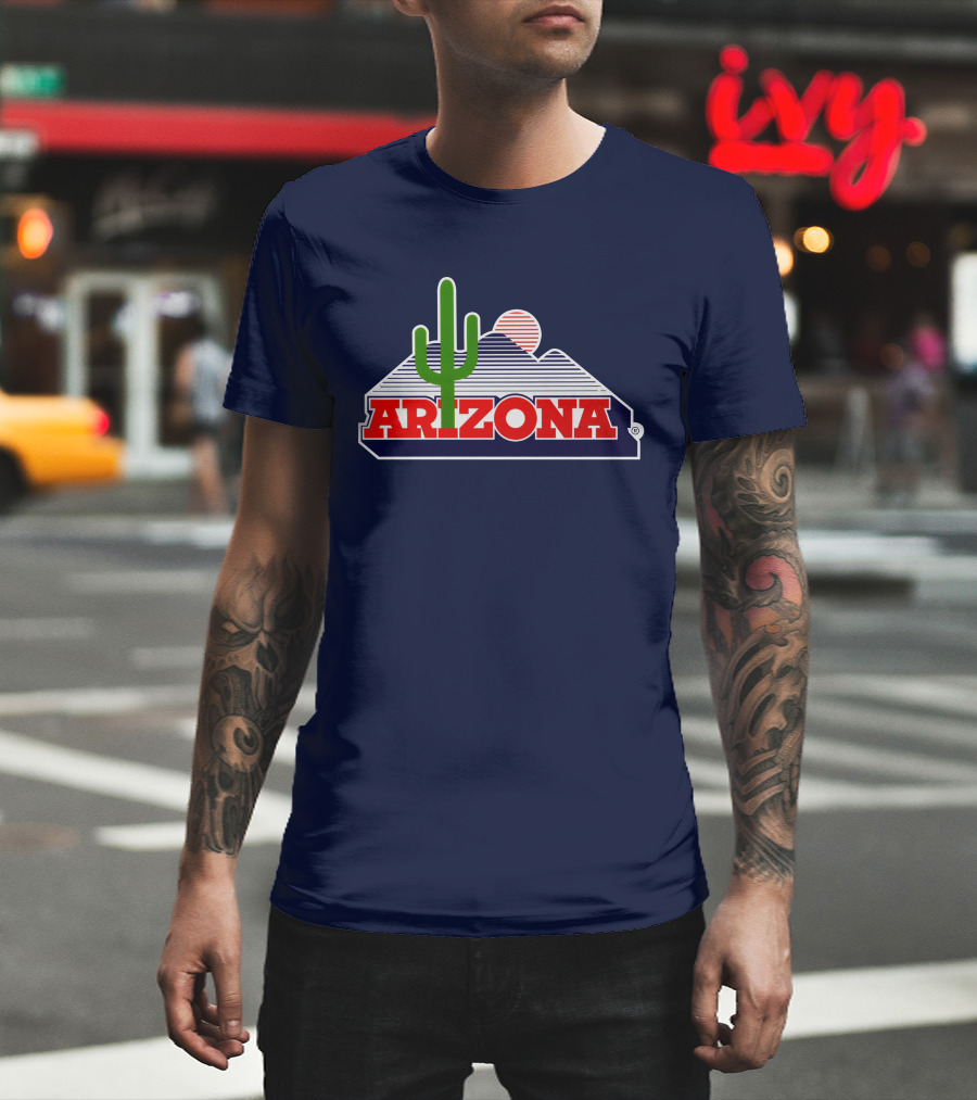 Arizona Wildcats Logo Cactus And Sunset T-Shirt
