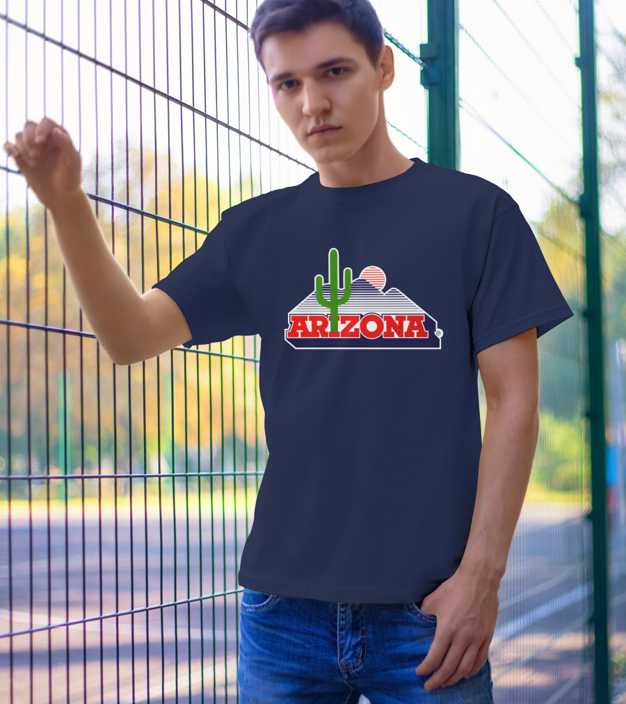 Arizona Wildcats Logo Cactus And Sunset T-Shirt