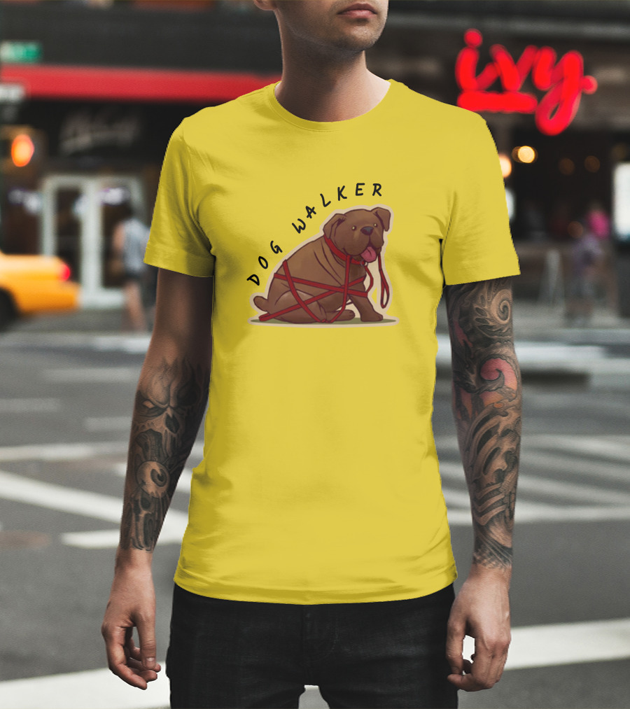 Dwight's Dog Walker Dead By Daylight Puppy Leash Wrapped T-Shirt