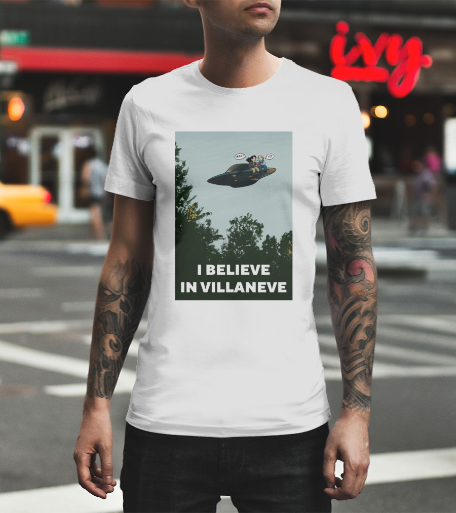 PrianiknK I Believe In Villaneve UFO Forest Scene T-Shirt