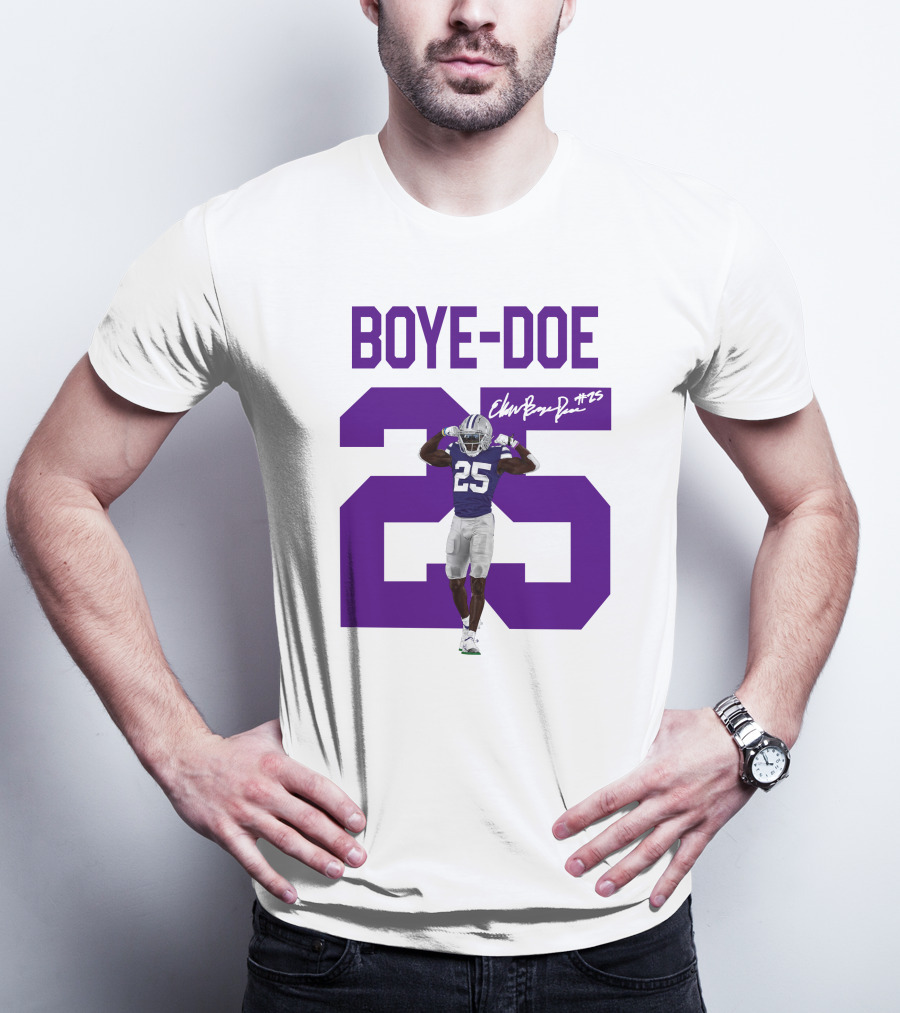 Therealpak25 Store Boye-Doe 25 Football Player Purple Signature T-Shirt