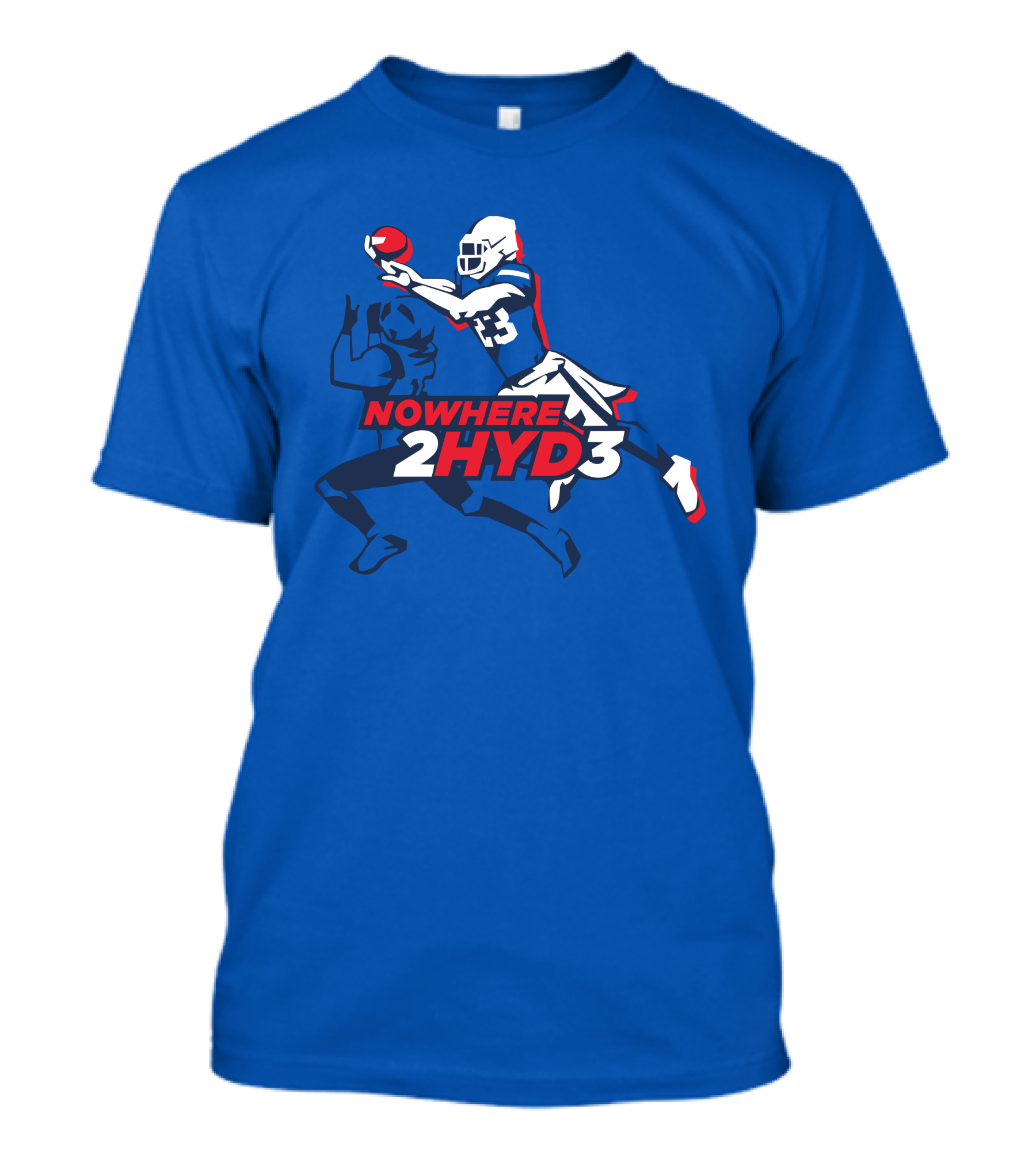 NOWHERE 2HYD3 Football Player Catching Action T-Shirt