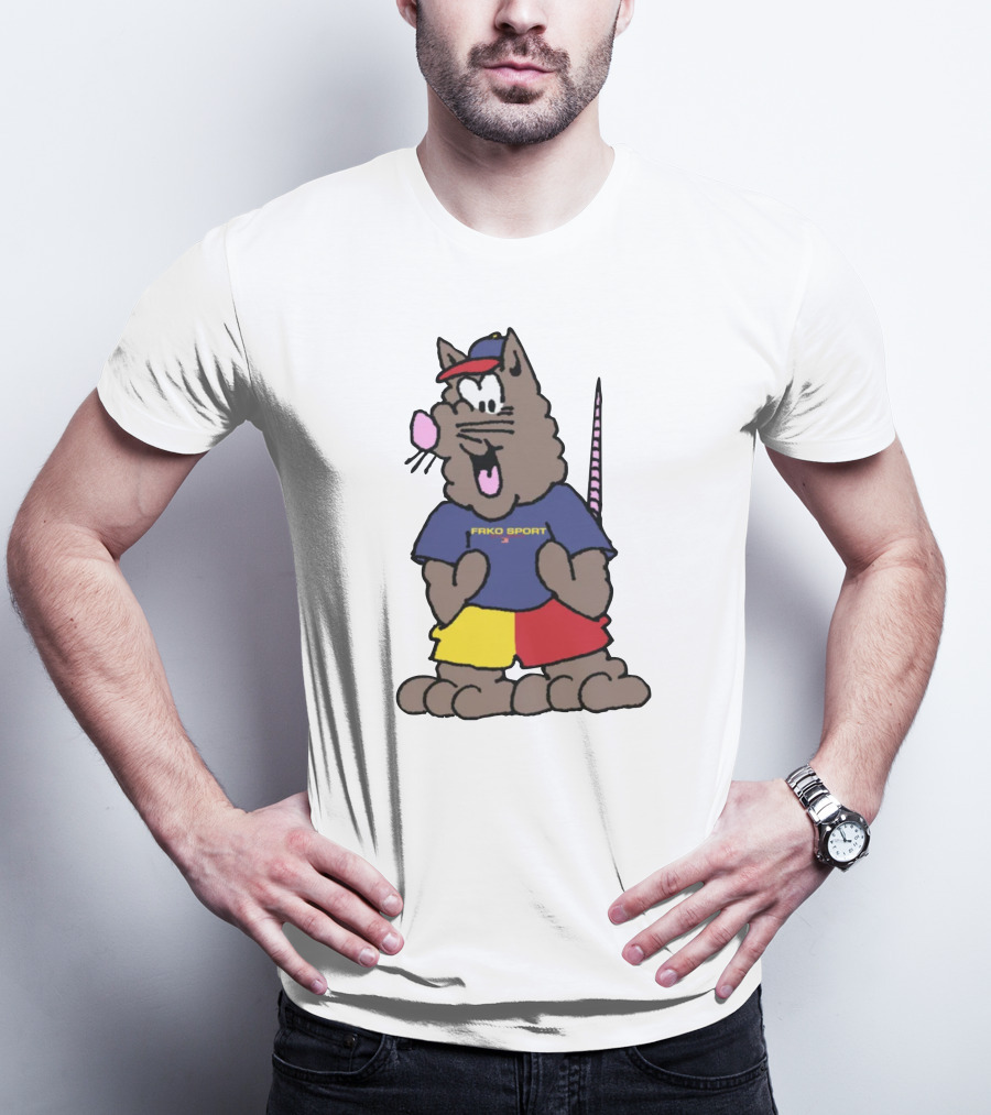 FRKO Sport Rat Cartoon Character In Colorful T-Shirt