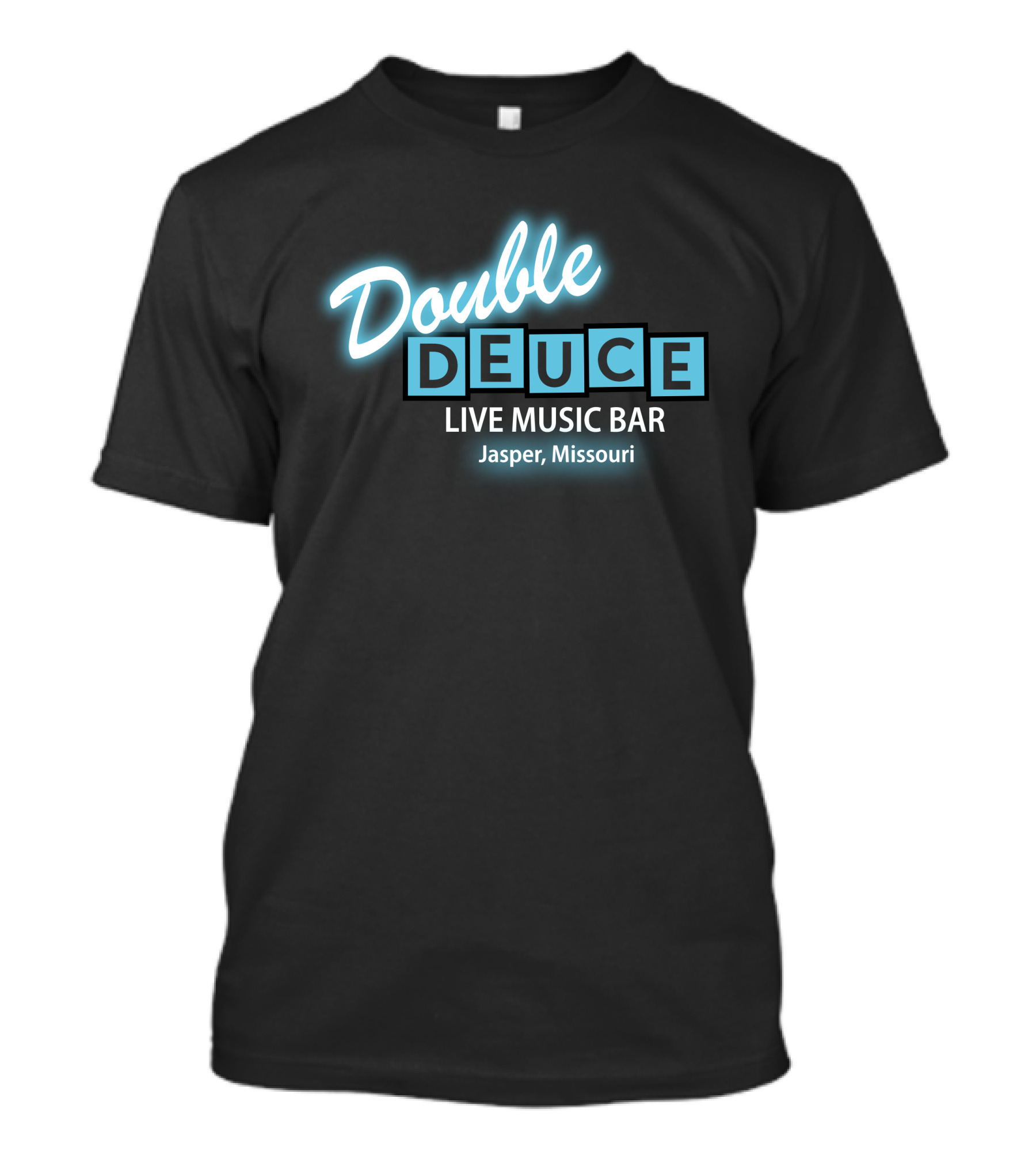 Double Deuce Live Music Bar Jasper Missouri Neon T-Shirt