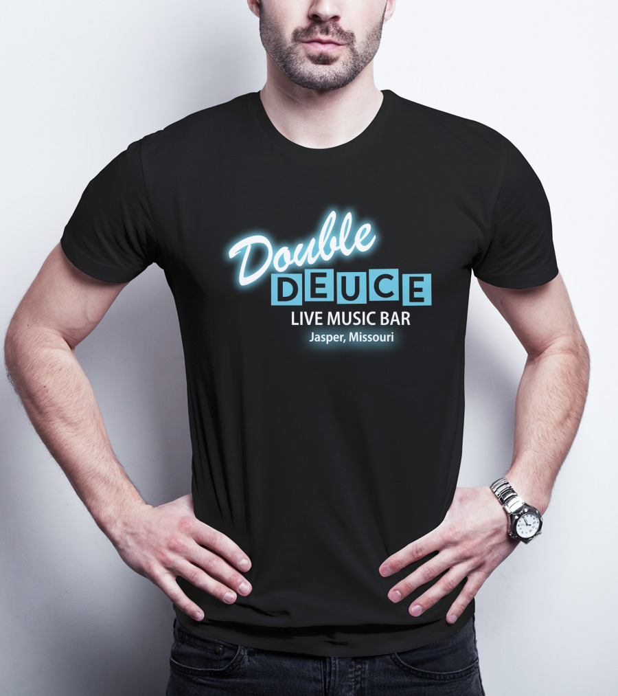 Double Deuce Live Music Bar Jasper Missouri Neon T-Shirt
