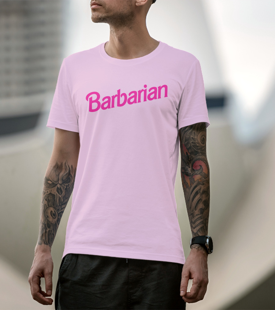 Barbarian Barbie Pink Font T-Shirt