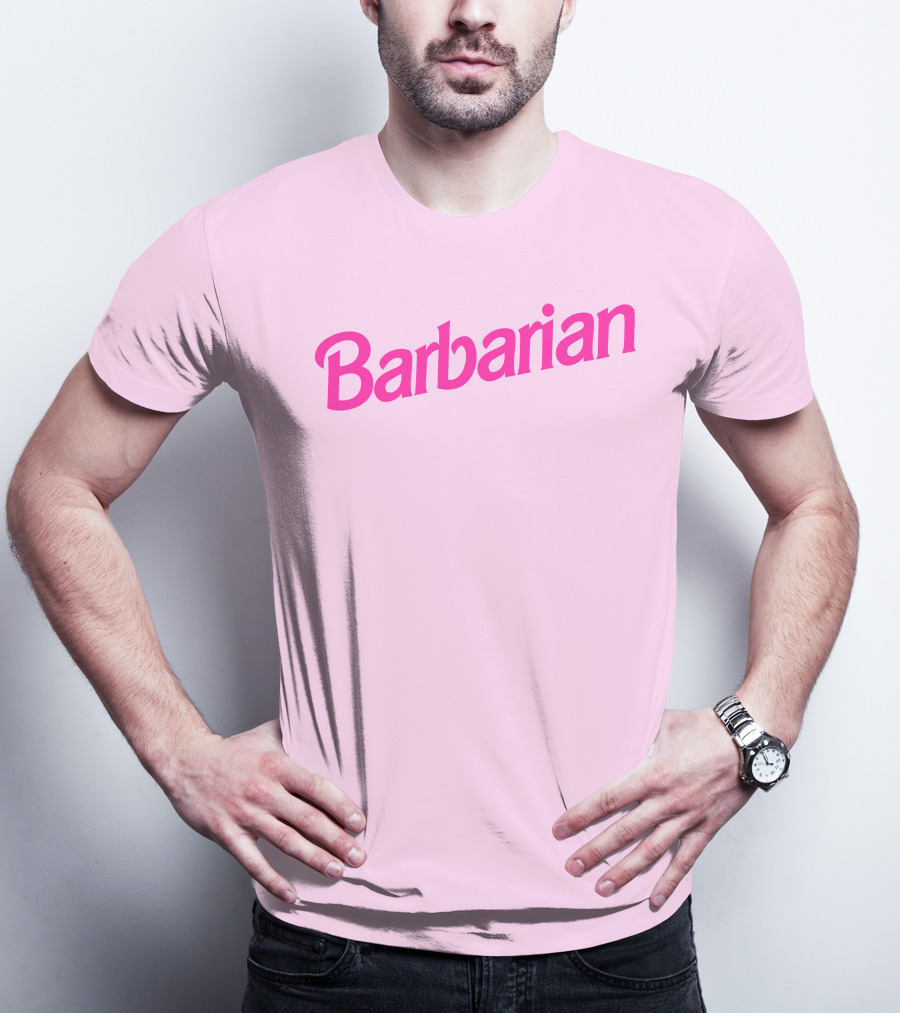 Barbarian Barbie Pink Font T-Shirt