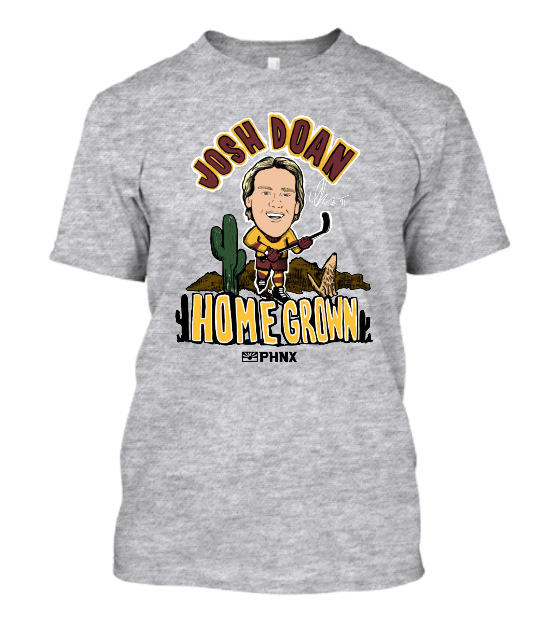 Josh Doan Homegrown PHNX Cactus Desert Hockey T-Shirt