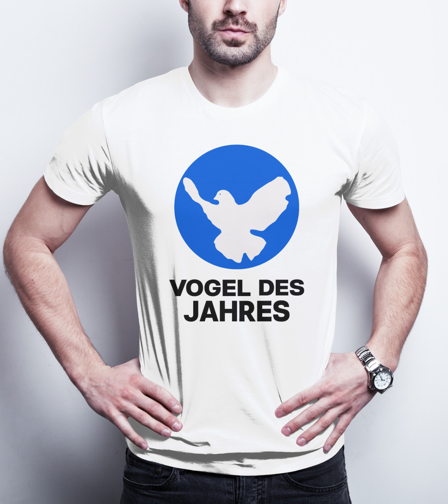 Vogel Des Jahres Columbidae Doves Silhouette In Blue Circle T-Shirt
