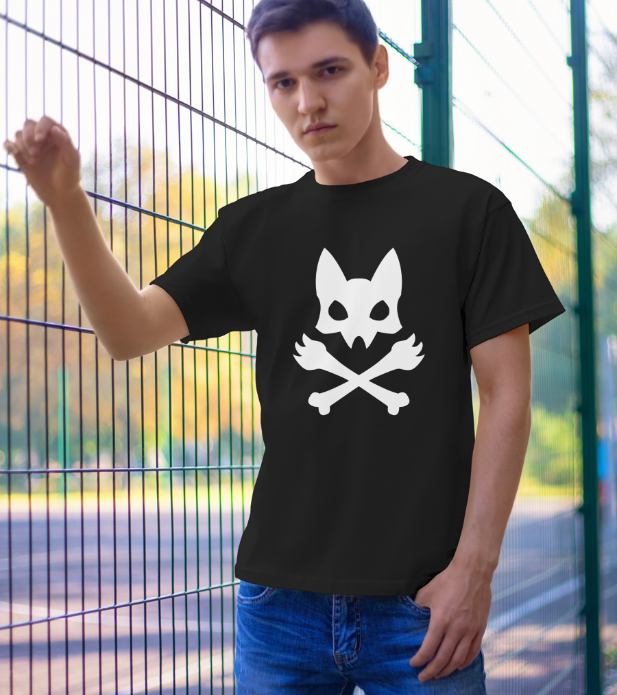 Neon Cat Skull And Crossbones Speed T-Shirt