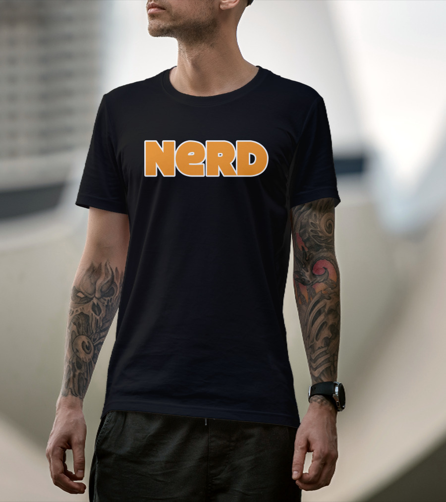 NERD Bold Orange Text T-Shirt